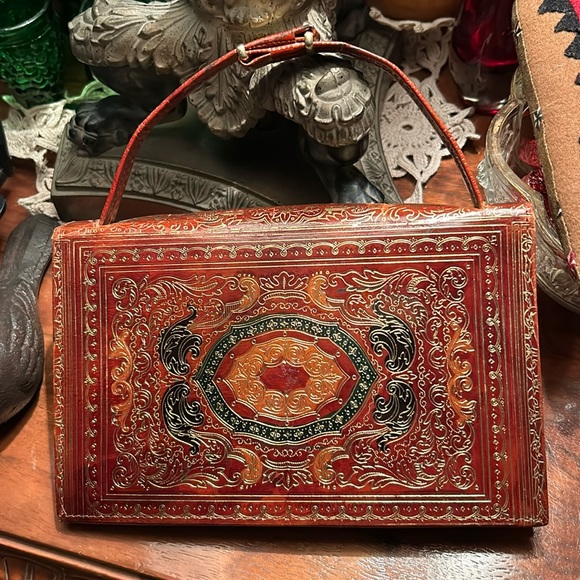 Vintage | Bags | Vintage Italian Peruzzi Tooled Leather Clutch Bag ...